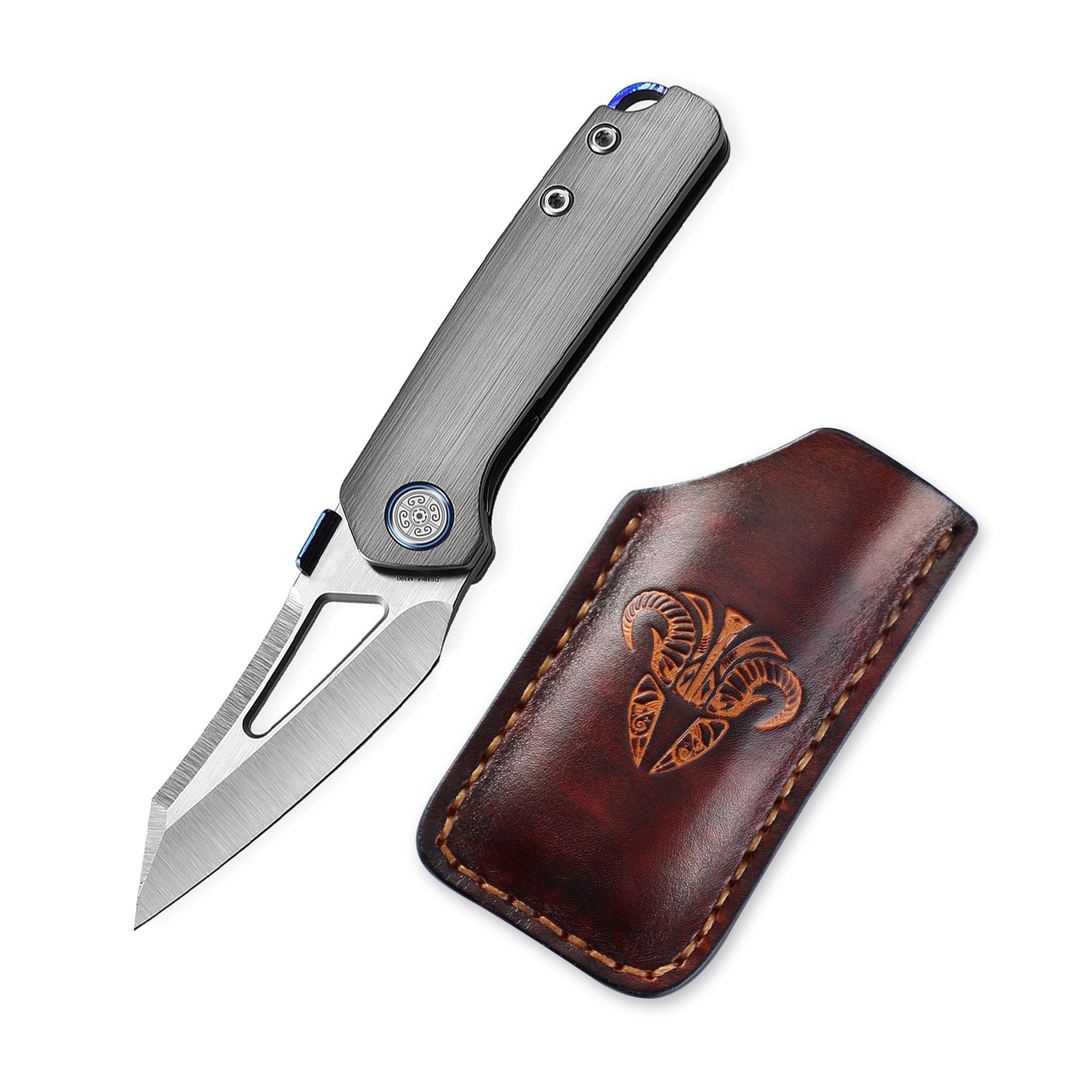 EDC Thumb Stud Knife Ti Mascus - Denka&CavolKnives – cavolknives