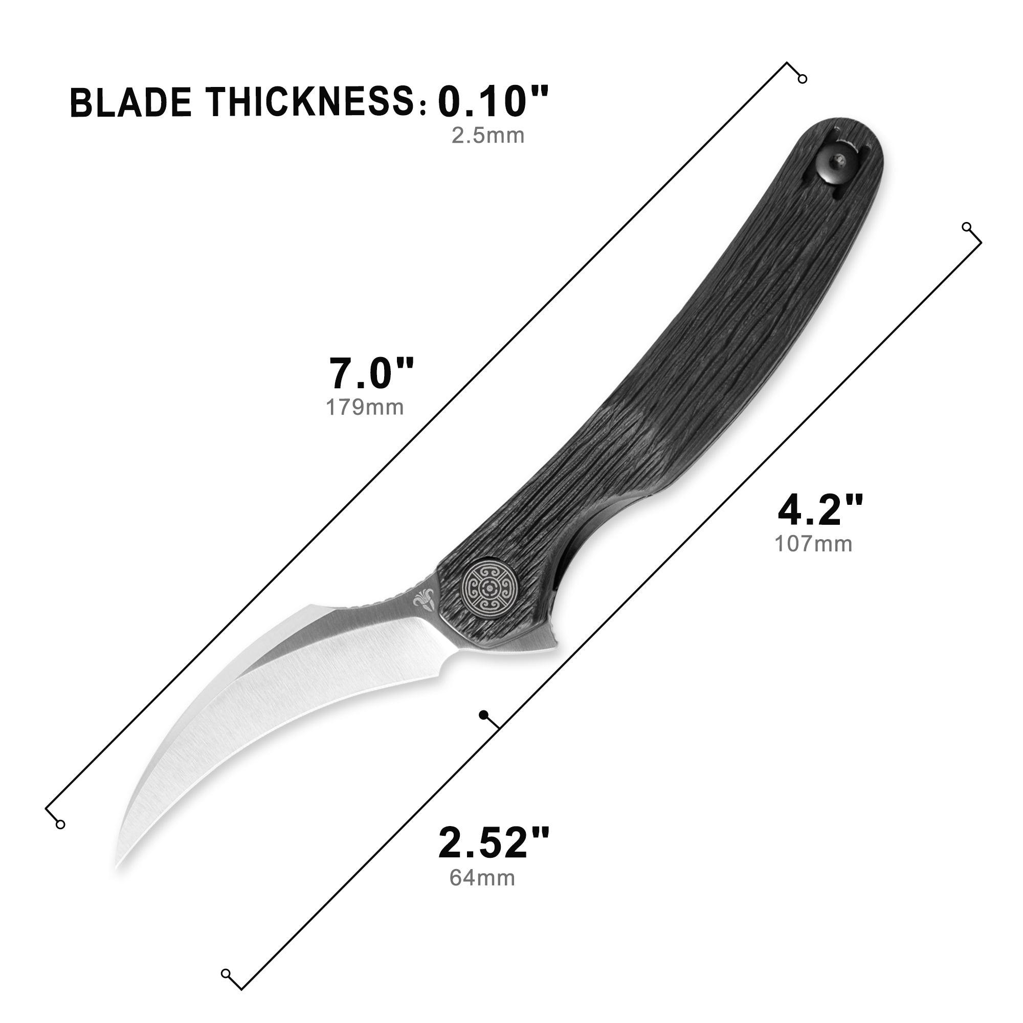 CAVOLKNIFE Mantis-C09 Engraved Handle ELMAX Flipper Pikal Knife ...